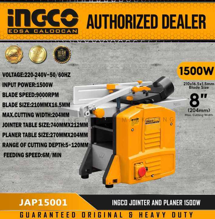 INGCO JOINTER AND PLANER 1500W"(JAP15001) | Lazada PH