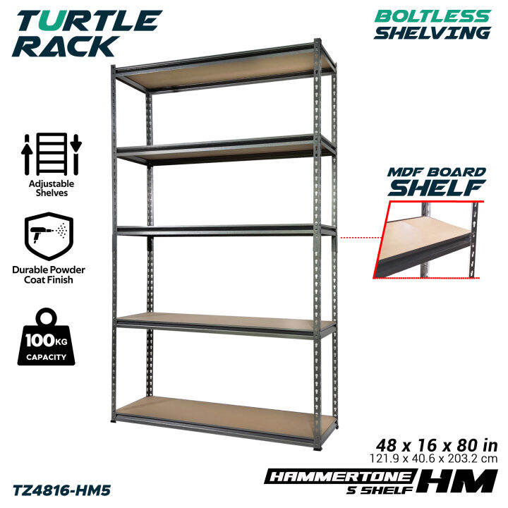 TZ Boltless Rivet Rack Adjustable Steel Shelving 3/4/5 Layers Metal ...