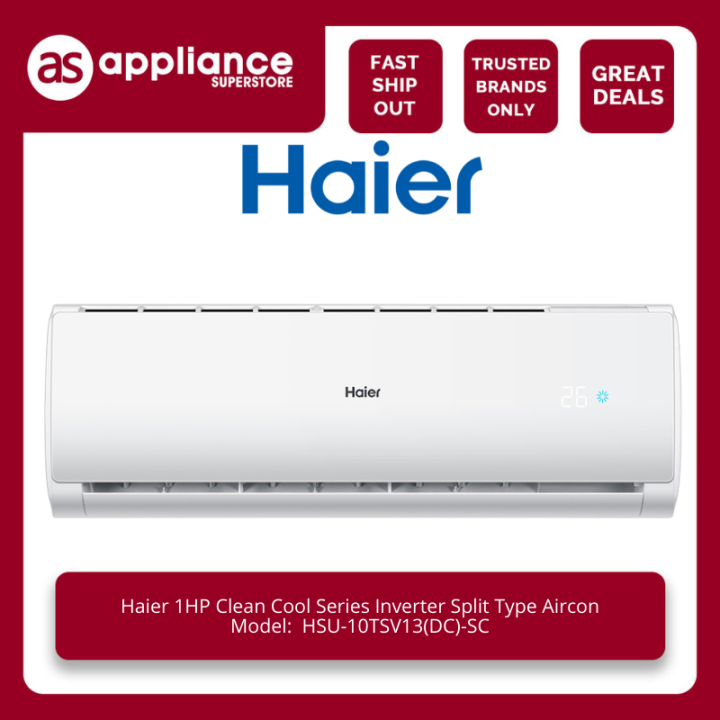 Haier 1HP Clean Cool Series Inverter Split Type Aircon HSU-10TSV13(DC ...