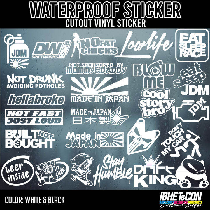JDM Japanese Decals V02 Waterproof Cutout Vinyl Sticker / Decal | Lazada PH