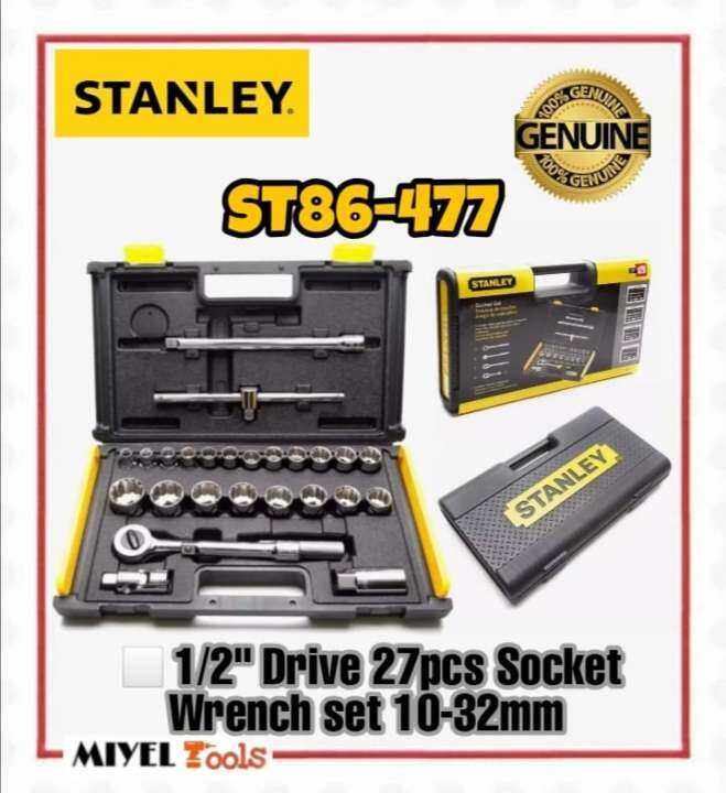 Stanley 86-477 27-Piece 1/2” Drive Socket Set, with 10 to 32mm sockets ...