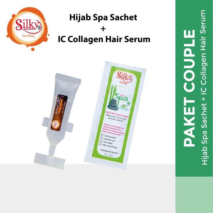 Silky9 paket hair care Hijab spa keratin sachet 30 gr + IC Collagen ...