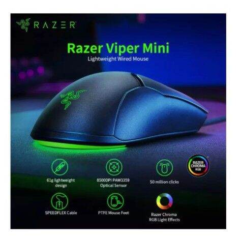 Original Razer Viper Mini Lightweight Wired Gaming Mouse One Year ...