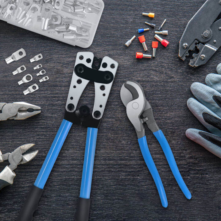 Bat-tery Cable Crimping Tool 10-1/0 AWG For Batt-ery Terminal Crimper ...