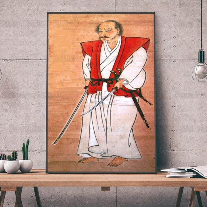 Musashi Miyamoto Typographic Poster Ancient Japanese Samurai Vintage ...