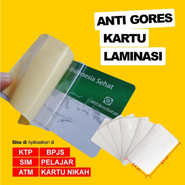 Stiker Sticker Anti Gores KTP ATM ID Card SIM Laminasi Transparan ...