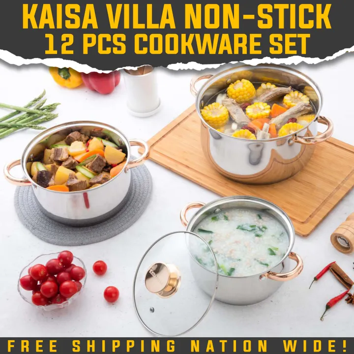 Kaisa Villa 12pcs Non-Stick Cookware Set Best Quality Authentic 100% ...