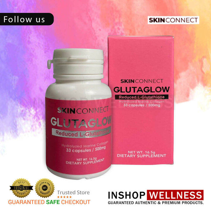 Gluta Glow Skin Connect - 33 Capsules (Glutathione, Collagen, Vitamin C ...