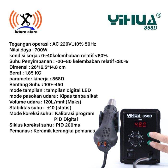 YIHUA 858D SMD REWORK STATION - SOLDER UAP - BLOWER - GENIUSSTORE9 | Lazada Indonesia