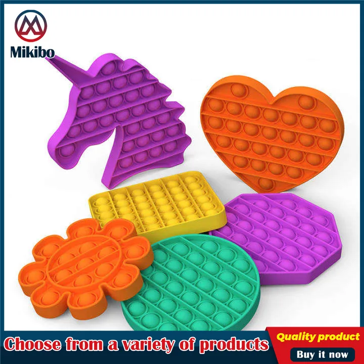 Pop Its Roung Square Octagon Unicorn Fidget Toy Push Pop Bubble Sensory ...