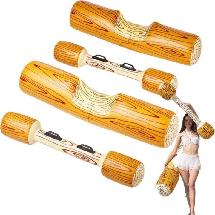 Battle Log Raft Inflatable Pool Lounger Float 4 Pcs Lounge Floating ...