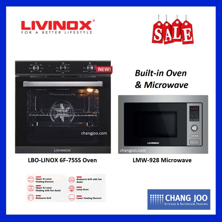 Livinox LBO-LINOX 6F-75SS Built-in Oven & LMW-928 Built-in Microwave ...