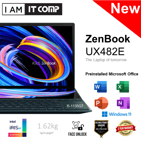 ASUS ZenBook Duo 14 (UX482EA) i5-1135G7/8GB/512GB SSD/14” FHD, 60Hz/Touch/Iris X Graphics ...