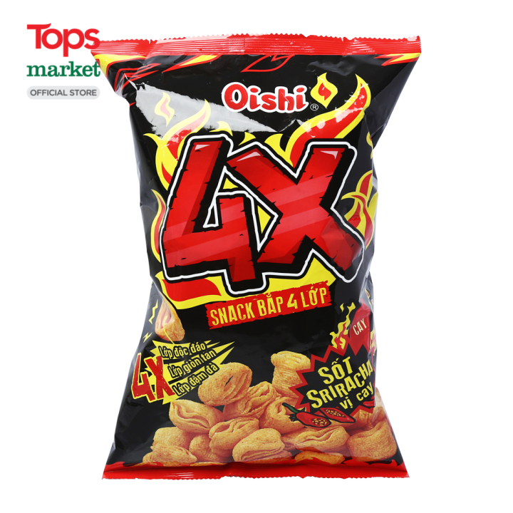 Snack Oishi Bắp 4 Lớp Vị Cay 80G - Siêu Thị Tops Market | Lazada.vn