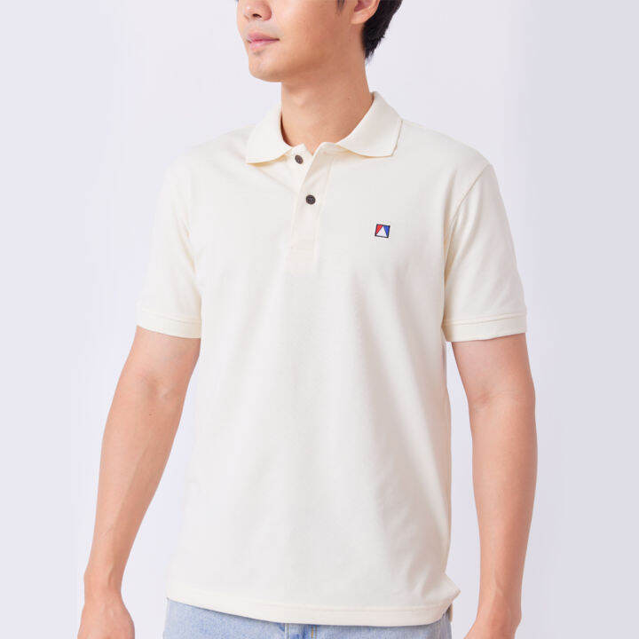 Mario Polo เสื้อโปโลชาย ผ้าประหยัดไฟเบอร์5 สีครีม | Lazada.co.th