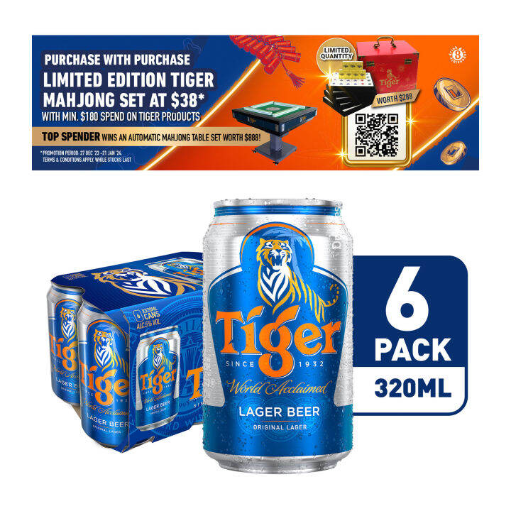 Tiger Lager Beer Can 6 X 320ML | Lazada Singapore
