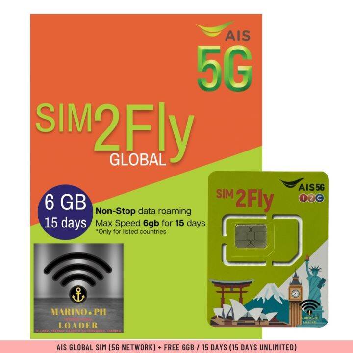 Ais Sim2fly Asia / Global Sim Card FREE 6gb for Seaman | Lazada PH