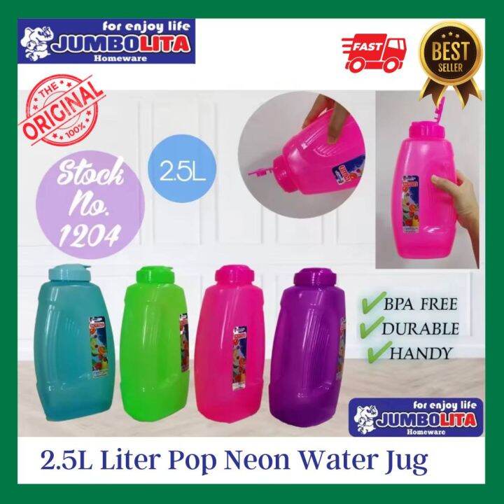 2.5L Pop Handy Water Jug Neon Bottle Pitcher Pitchel Juice Container ...
