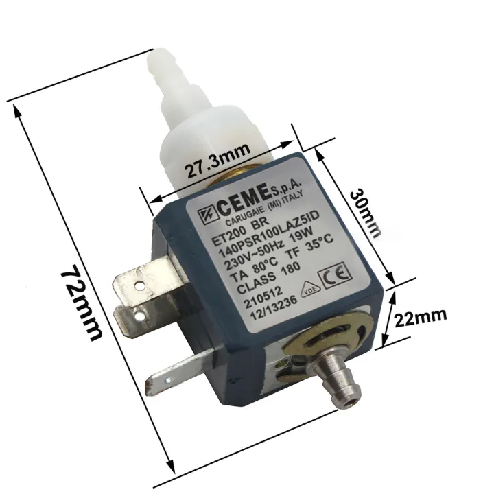 CEME 19วัตต์ AC230V 50เฮิร์ตเตารีดไอน้ำน้ำปั๊มขดลวดแม่เหล็กไฟฟ้าปั๊ม ...