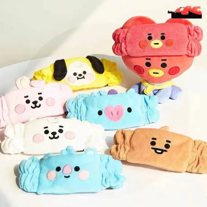 Korean Kpop BTS BT21 Cartoon Turban Plush Headband Concert Props ...