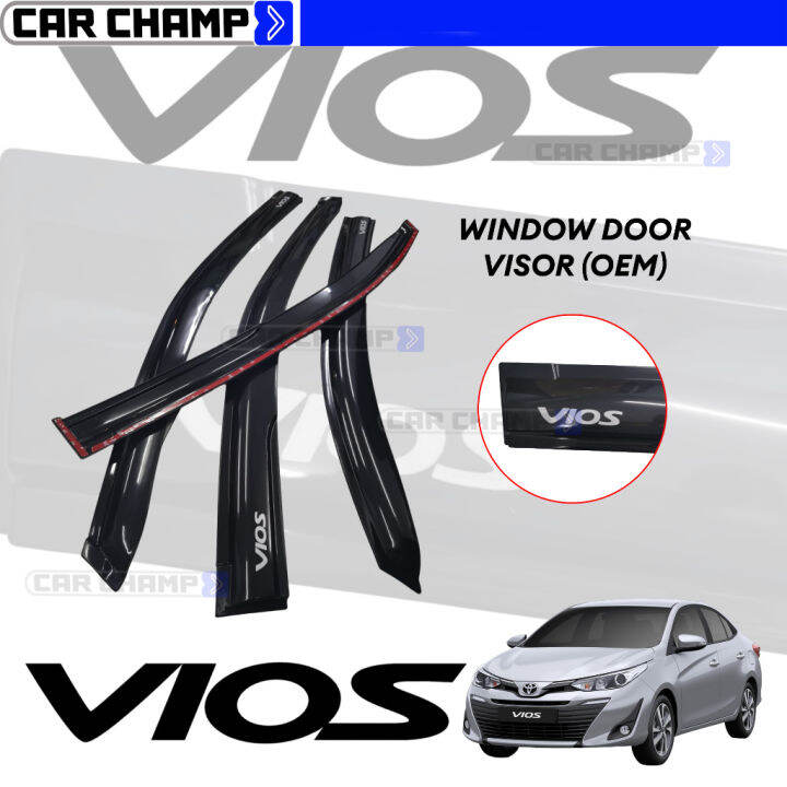 HOT CHEBE Toyota Vios 2019 to 2023 PRIME V1 OEM Window door visor Black ...