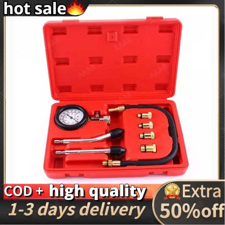 Automotive Motorcycles Petrol Engine Compression Test Gauge Tester Kit ...