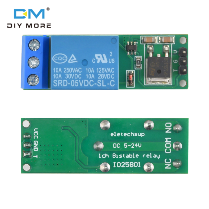 diymore IO25B01 1-Channel 6-24v Self-locking Relay Bistable (Latching ...