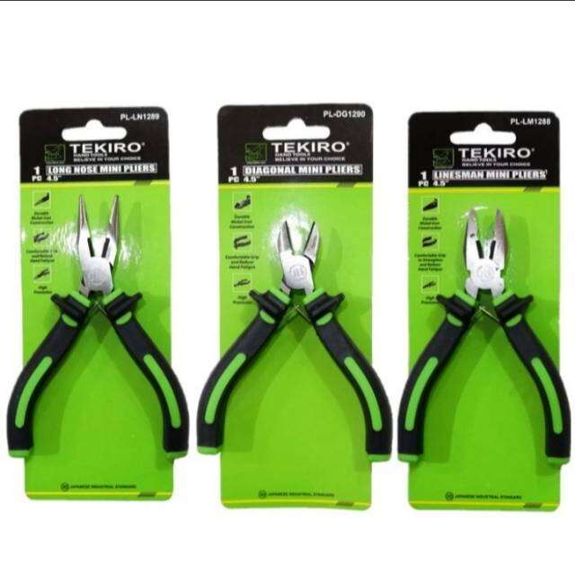 PAKET 3 Tang Mini 4,5 inch Tang Kombinasi Tang Lancip Tang Potong TEKIRO | Lazada Indonesia