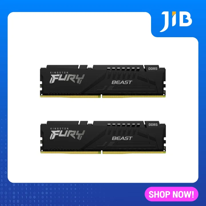 32GB (16GBx2) DDR5 5600MHz RAM (หน่วยความจำ) KINGSTON FURY BEAST DDR5 (BLACK) (KF556C40BBK2-32 ...