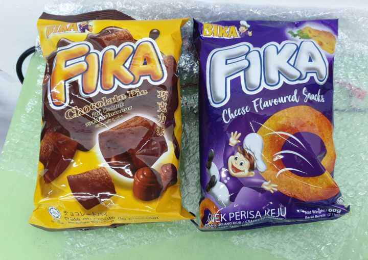 BIKA FIKA Cheese Flavoured Snacks 60g/ Chocolate Pie 60g | Lazada