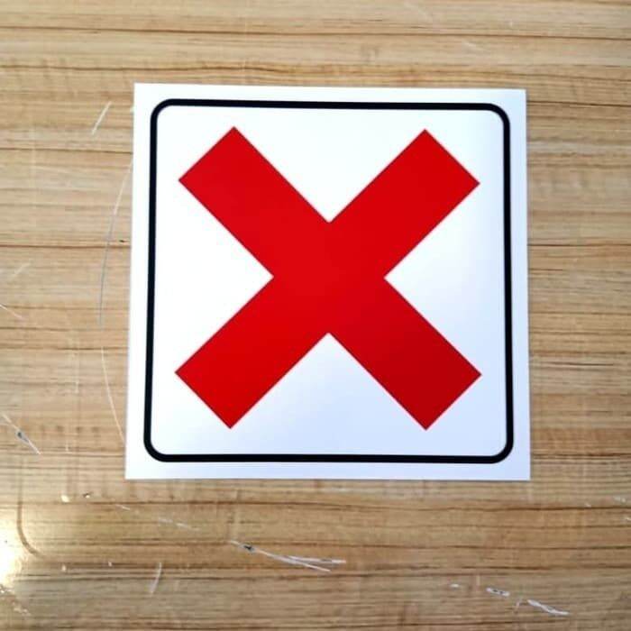 SIGN STICKER K3 RAMBU SILANG MERAH UKURAN 10X10CM | Lazada Indonesia