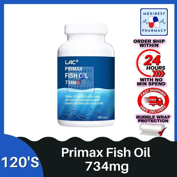 LAC Primax Fish Oil 734 mg (120'S) | Lazada