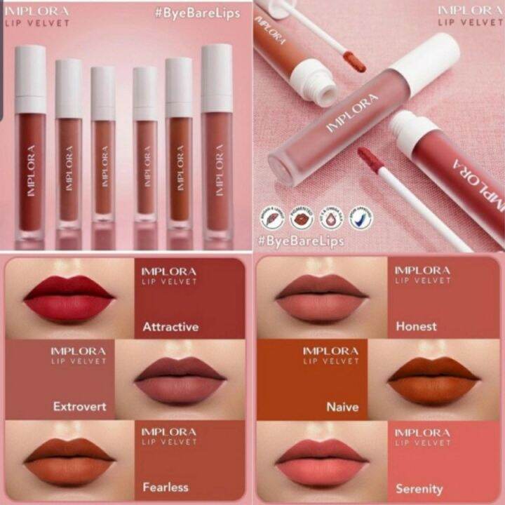 implora lip velvet cream implora lip velvet matte bpom | Lazada Indonesia