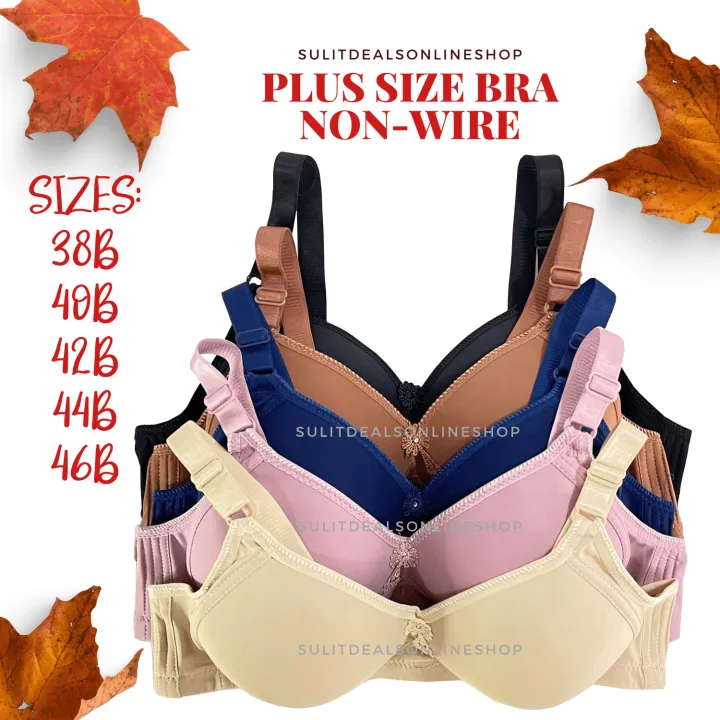 SDOS Plus size No-wire Bra / Non Wired Bra size 38B,40B,42B,44B,46C 2hook / 3hook sold/pc ...