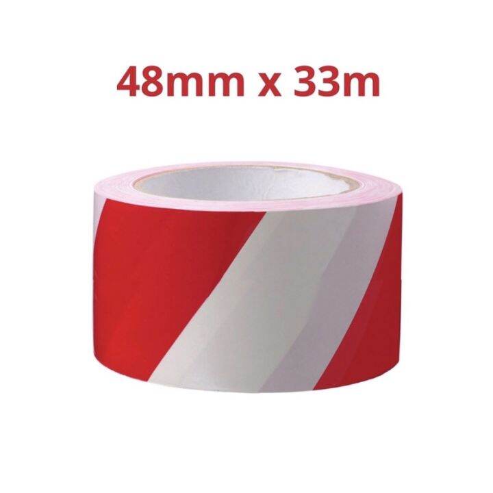 FLOOR TAPE 48MM X 30M RED/WHITE ZEBRA TAPE | Lazada
