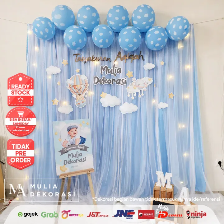 Dekorasi Aqiqah Bayi 1 Set Lengkap Balon Backdrop Photobooth Khitan 4 7 ...
