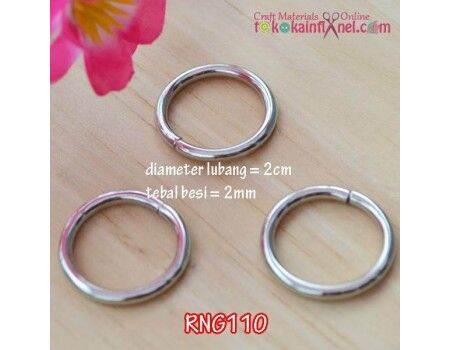 RNG110 Ring Tebal Silver 2cm ketebalan besi 2mili (Per Satuan) | Lazada ...