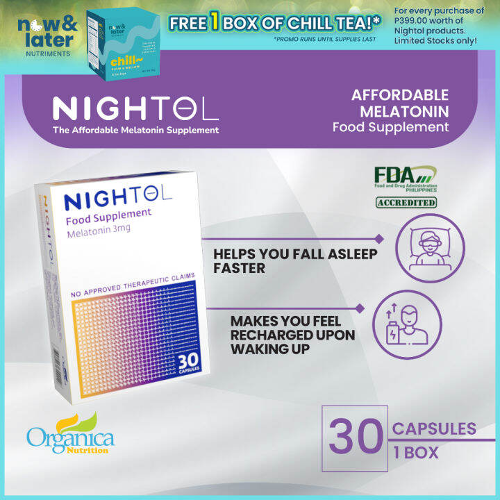 For Natural Sleep Nightol Pure 3mg Melatonin Supplement (1 Box)♒ ...