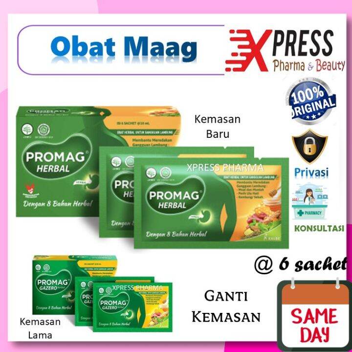 ⚡XPRESS⚡ Gazero Promag Herbal isi 6 sachet Herbal Maag Lambung Cair ...