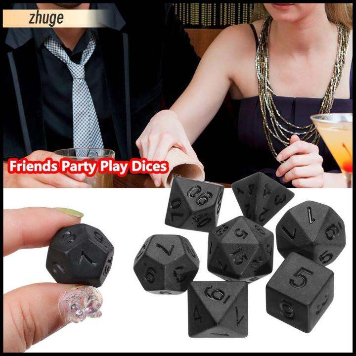 【COD&Ready Stock】7Pcs/Set Polyhedral Game Dice Set For TRPG DND ...
