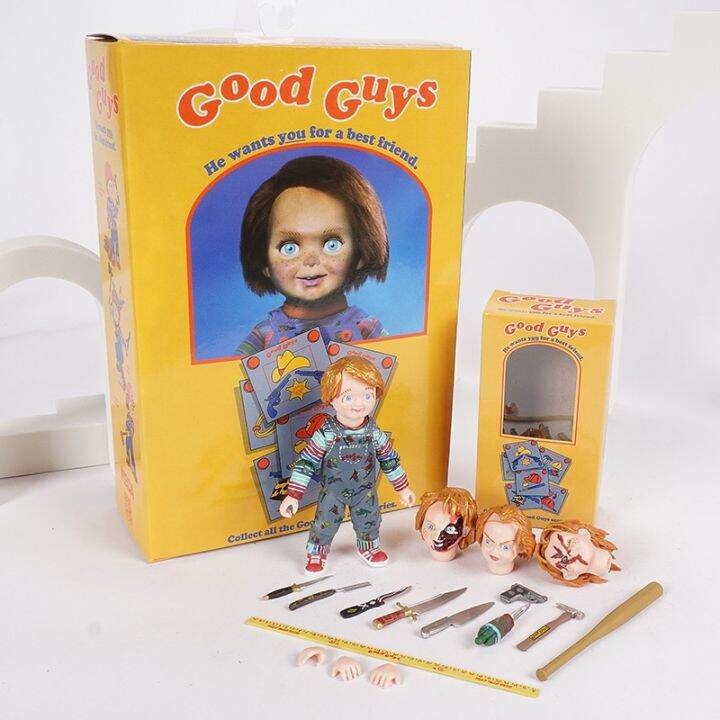 NECA Good Guys CHUCKY Childs Play Scary Bride Of Chucky PVC Action ... NECA Good Guys CHUCKY Childs Play Scary Bride Of Chucky PVC Action ...