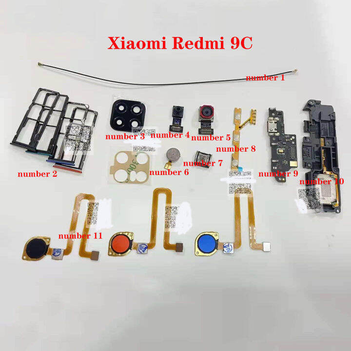 For Redmi 9C rear front camera Power Volume flex vibration Signal ...