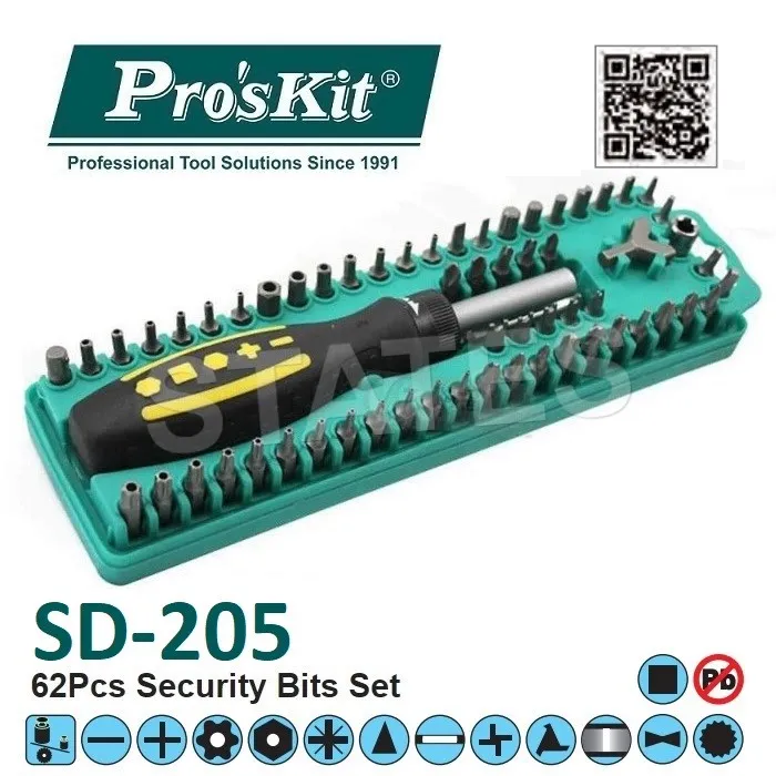 Pro'sKit SD-205 62pcs Security Bit Set - Taiwan | Lazada