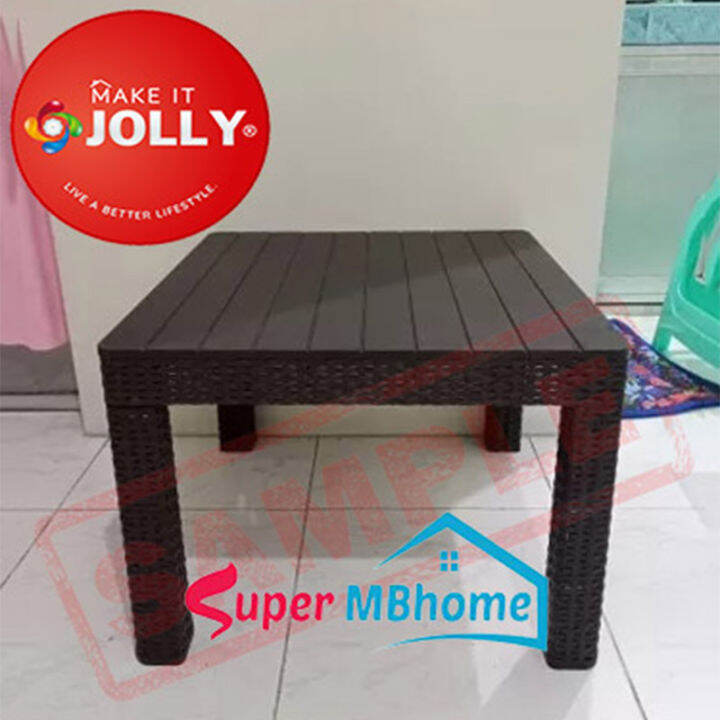 JOLLY SQ Rattan Side Table ,Kids Table ,Dining Table 22x22" COL BROWN ...
