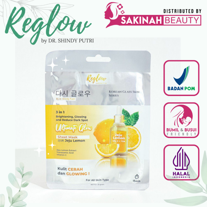 Sheet Mask Reglow Skincare dr Shindy 3in1 Ultimate Glow With Jeju Lemon ...