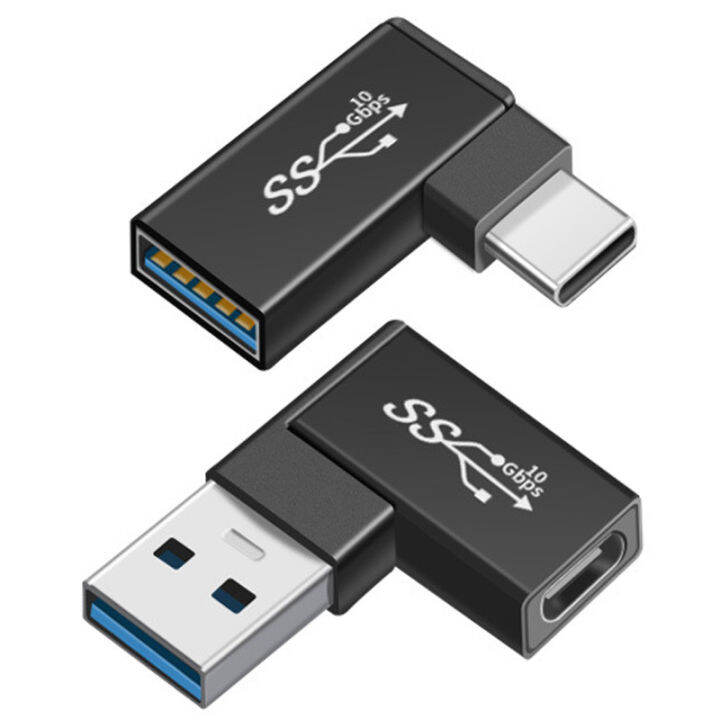 Type C to USB A Elbow Right Angle 90 Degree OTG Adapter L Shape Data ...
