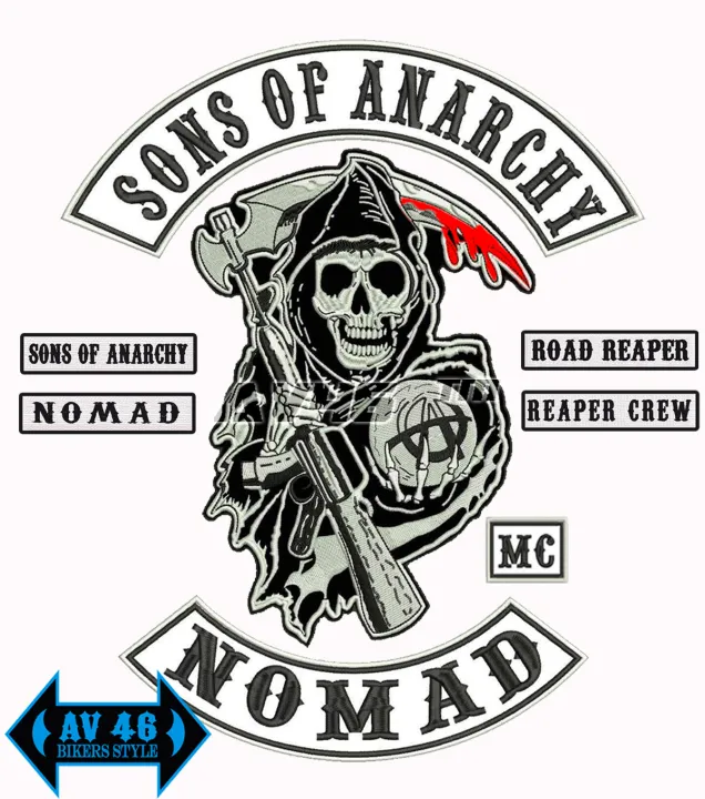 AV46 Emblem Bordir Patch SOA Bikers Motor Club Sons Of Anarchy Nomad | Lazada Indonesia