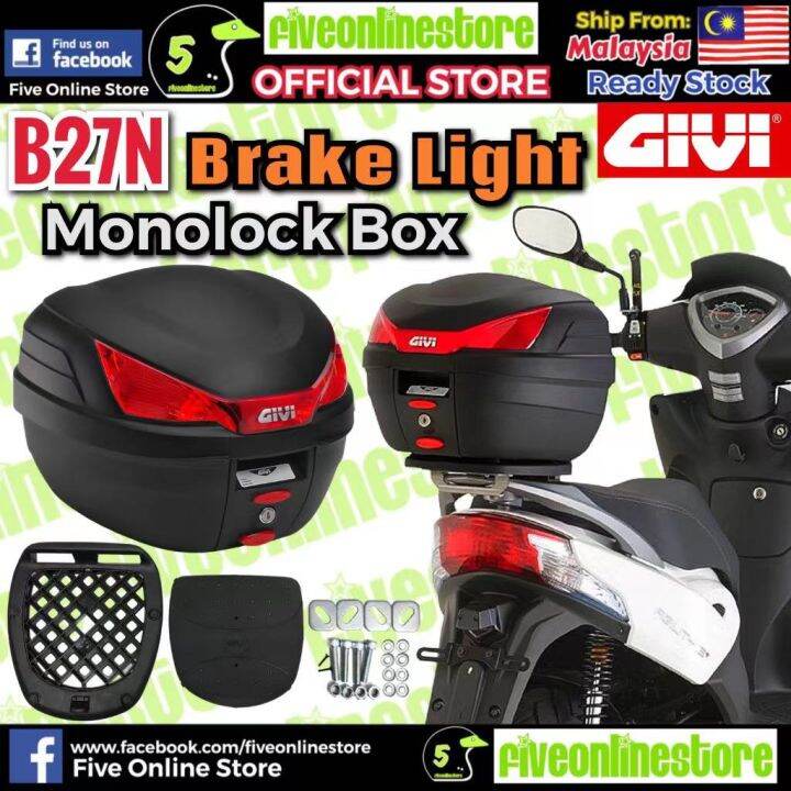 GIVI Box B27 B27N 27 Ltr Reflector Brake Light Rear Monolock Box With ...