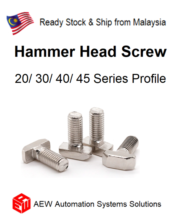 Hammer Head Screw/ T Head Screw/ T Bolt Screw for 20/30/40/45 Series ...