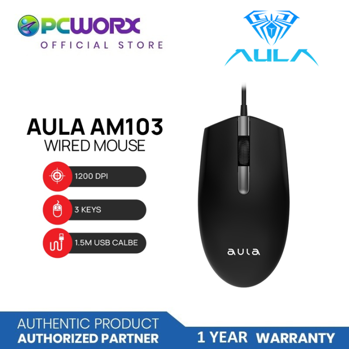 Aula AM103 USB Wired Mouse Black | Lazada PH